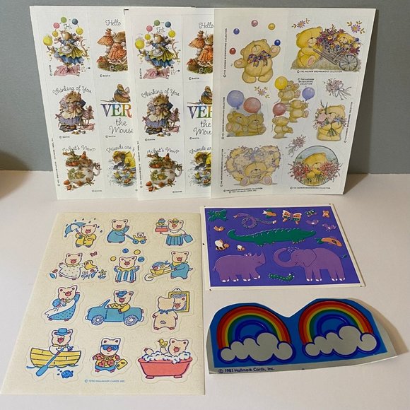 Hallmark | Other | Vintage Hallmark Stickers Set Vera The Mouse Bear ...